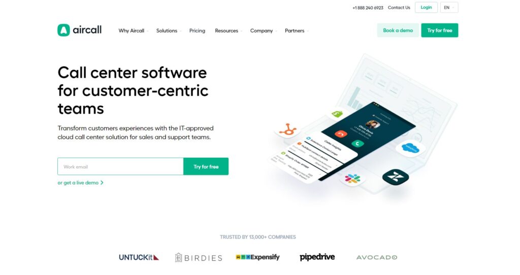 Aircall Hero Design Example – Draftss