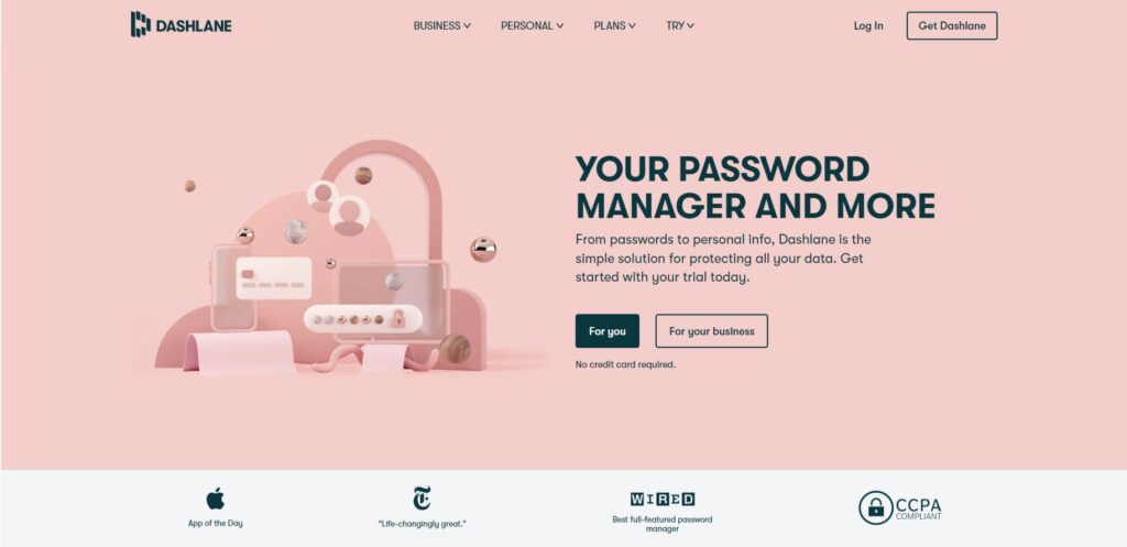 Dashlane Hero Design Example – Draftss