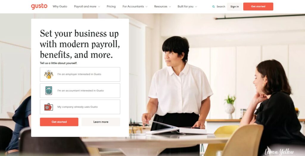 Gusto Hero Design Example – Draftss