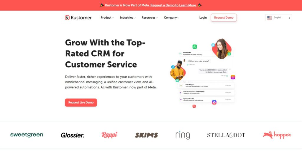 Kustomer Hero Design Example – Draftss