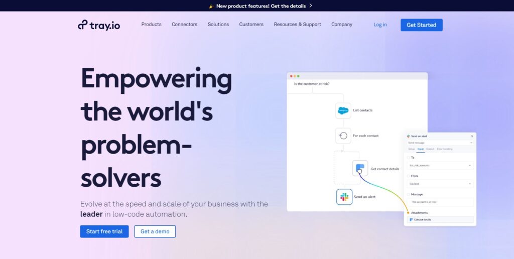 Tray.io Hero Design Example – Draftss
