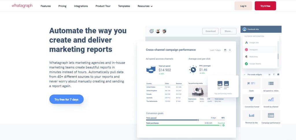 Whatagraph Hero Design Example – Draftss