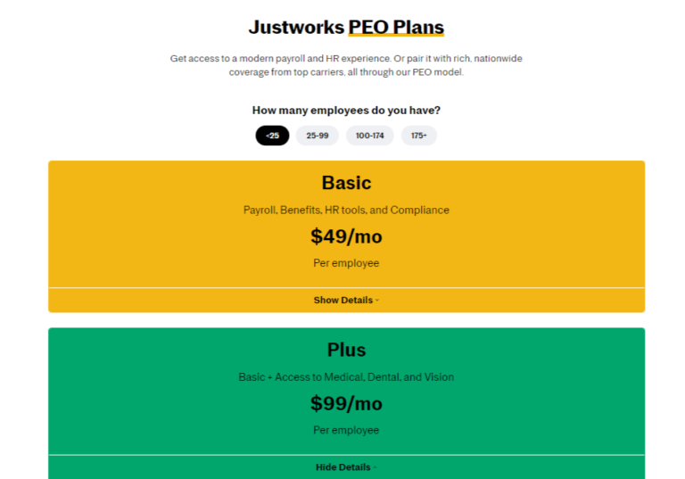 Justworks Pricing Page Designs Example – Draftss