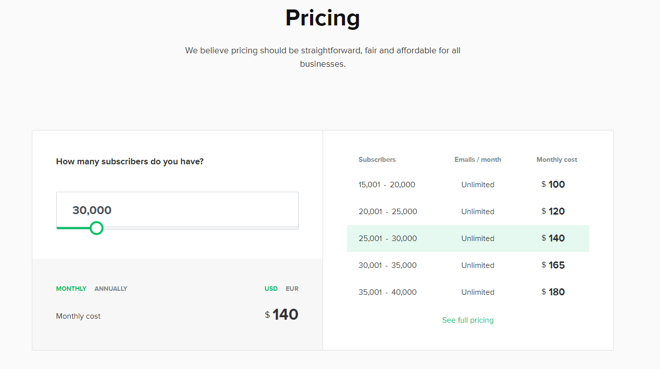 Mailerlite Pricing Page Designs Example – Draftss