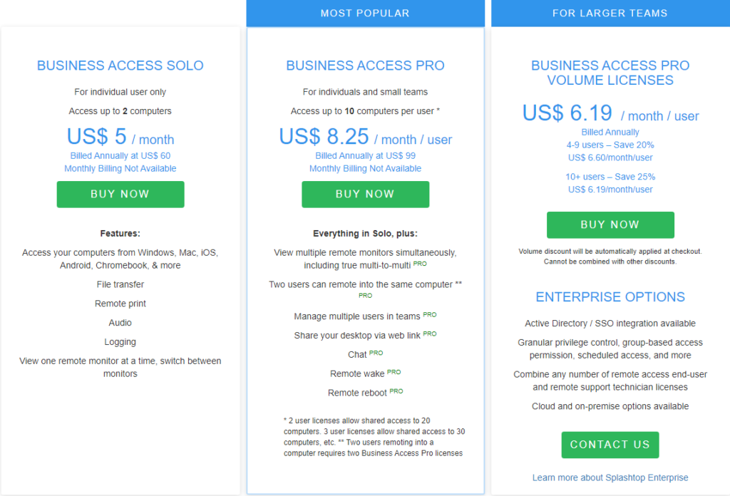Splashtop Pricing Page Designs Example – Draftss