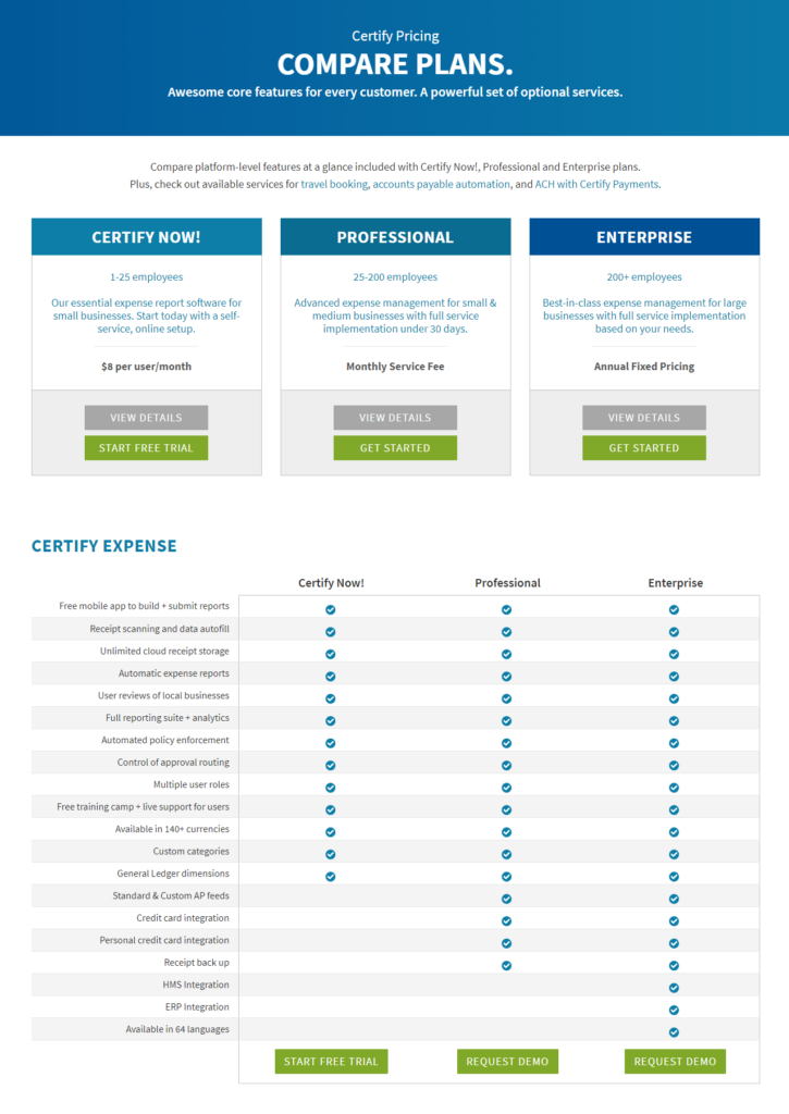 Certify Pricing Page Designs Example – Draftss