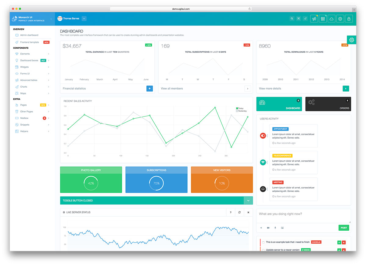 30 Free Admin Dashboard Themes For Your Side Project - Draftss